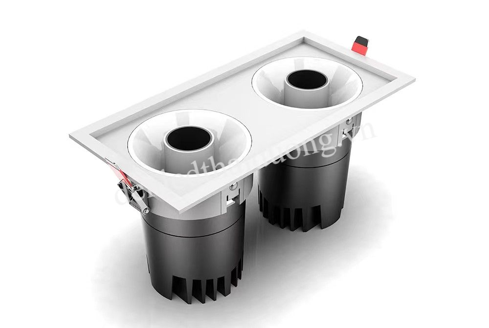 ĐÈN LED ÂM TRẦN DOWNLIGHT ĐÔI 2*12W GRACE PRO WU8D,ĐÈN ÂM TRẦN ĐÔI GÓC 8 ĐỘ